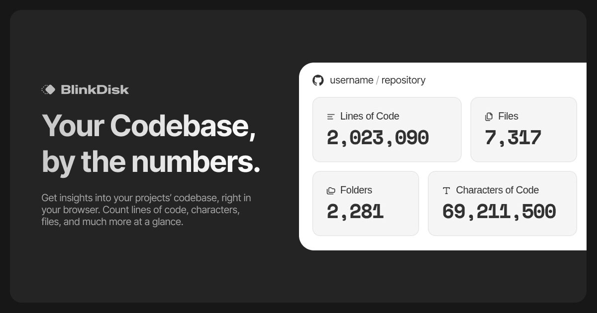 Codebase Statistics Calculator | BlinkDisk
